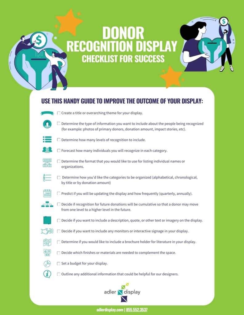 Donor Recognition Displays, Custom | Adler Display in Maryland